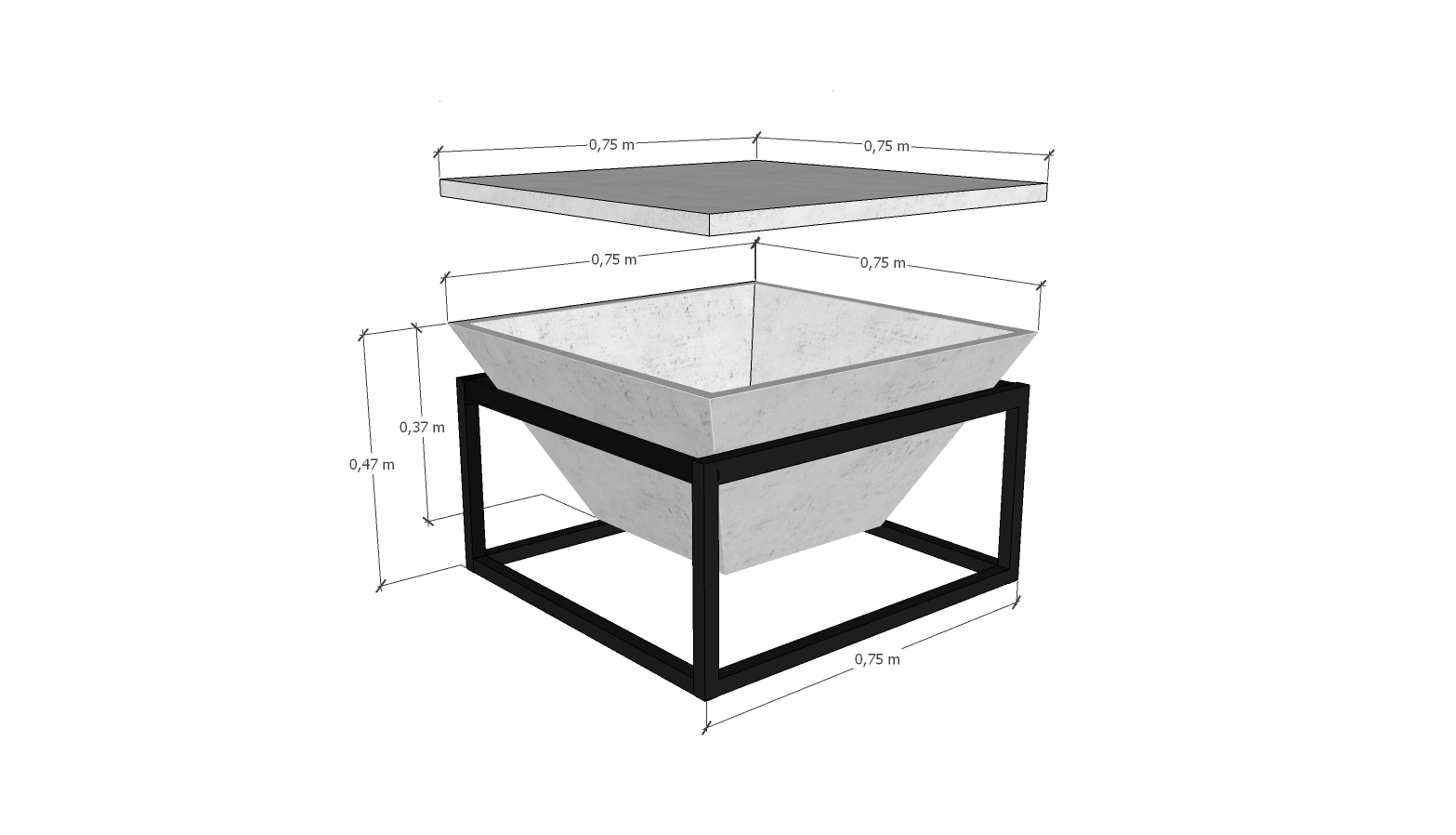 Tapa Fire pit Poly - Kretos